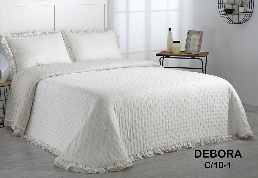 Colcha Bouti Termosellada DOLZ Doble Volante Debora beige | Tresfan ...